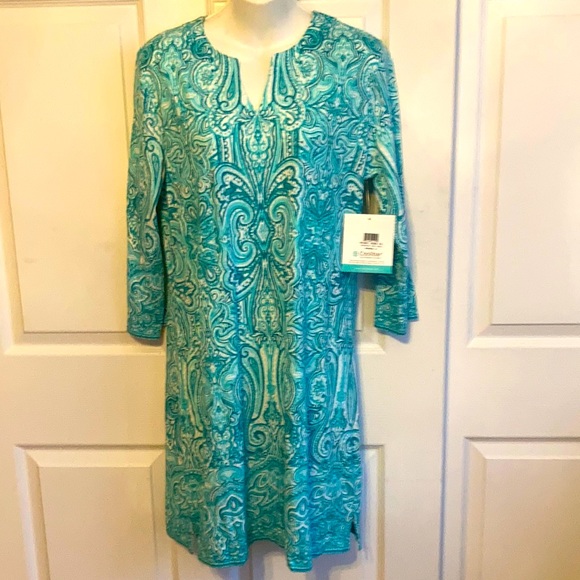 Coolibar Dresses Womens Coolibar Spf5 Oceanside Tunic Cover Up Dress Nwt Uv Safety Sz Med